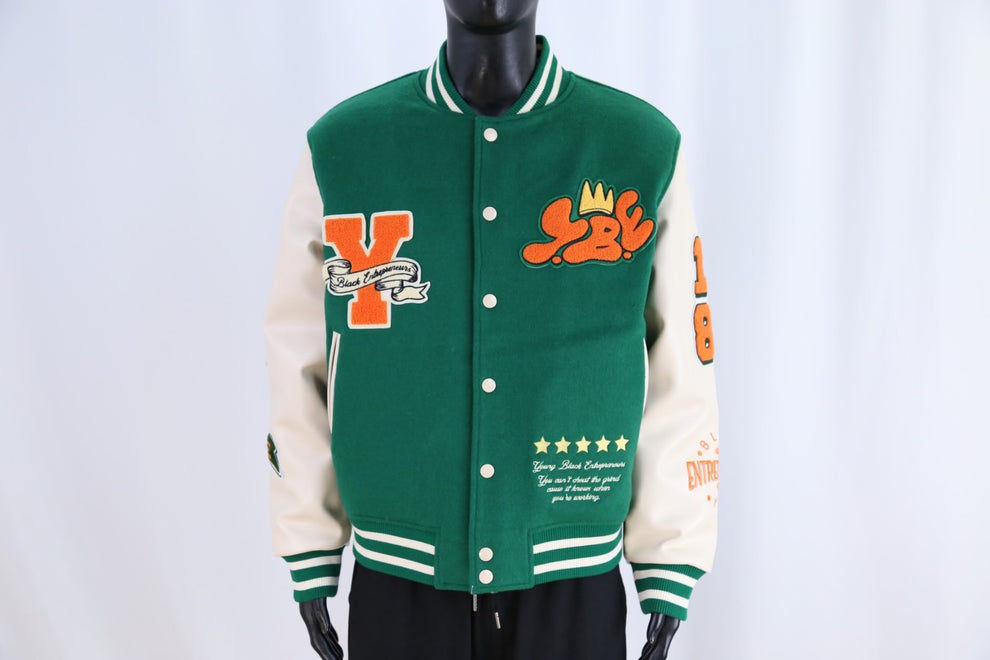 YBE Varsity Jacket - Green – Ybe Apparel Chicago